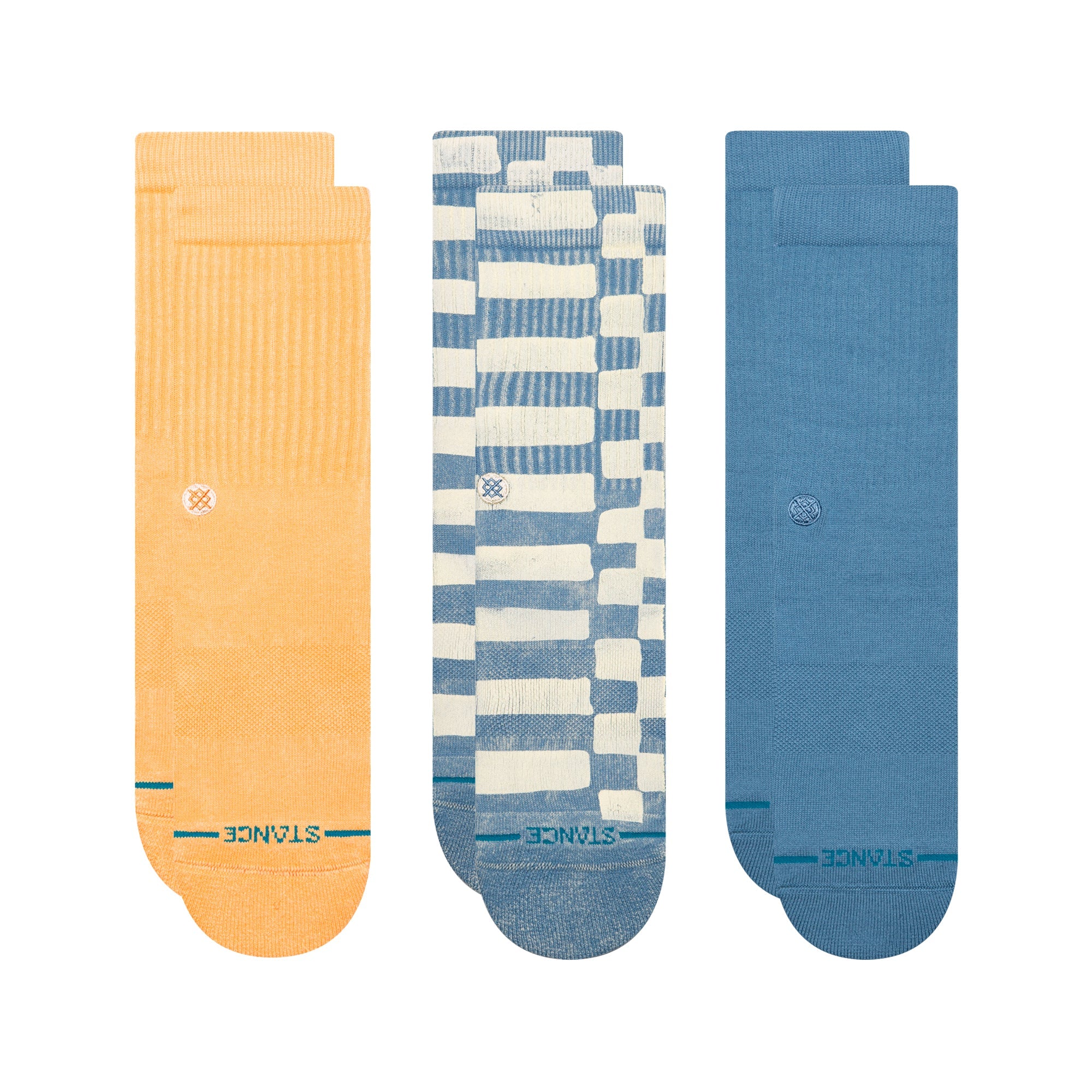 Stance Lifestyle Crew Sock 3 Pack Peach / Blue – Stance Europe